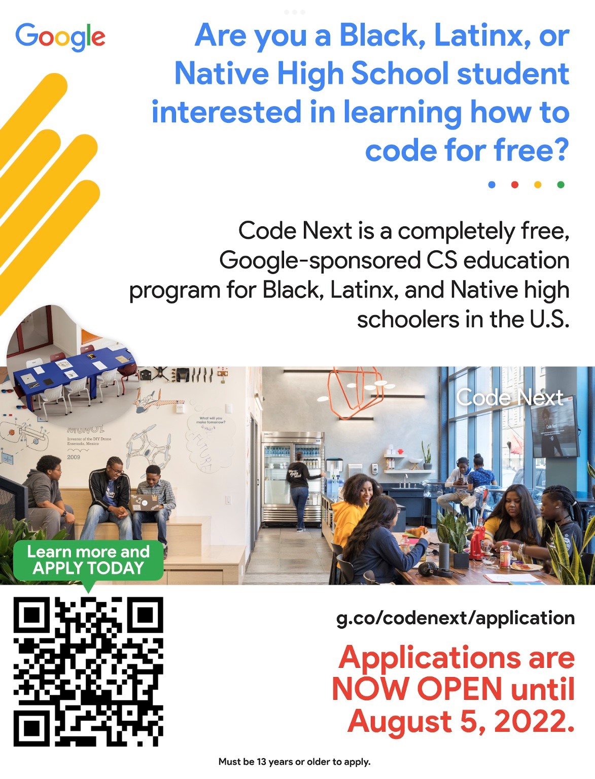» Google – Code Next Applications Opened July 11th, Closes August 5th ...