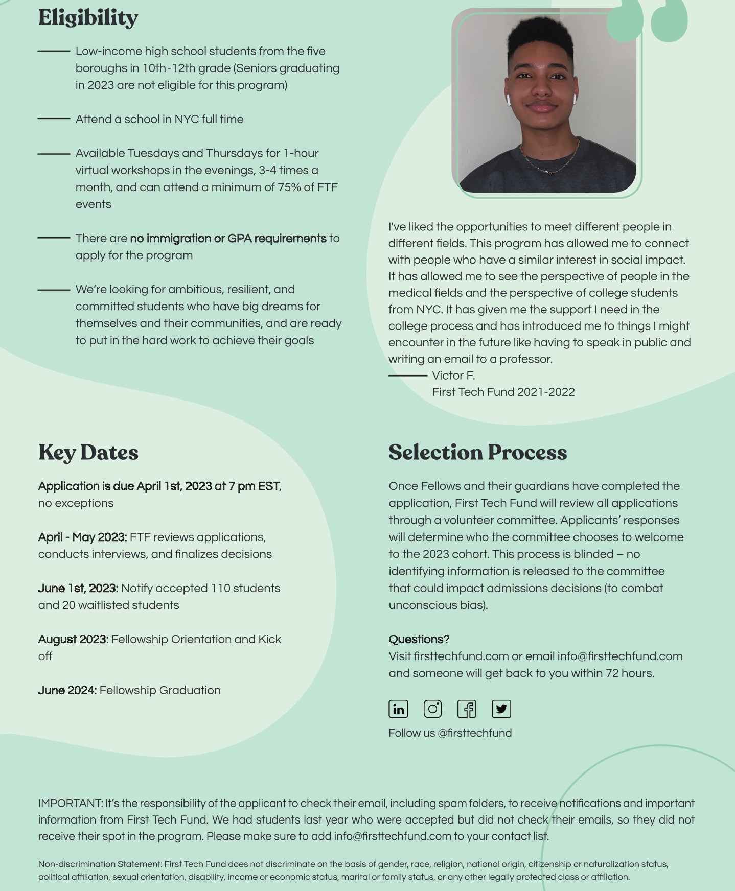 » First Tech Fund – Free virtual high school fellowship program with ...