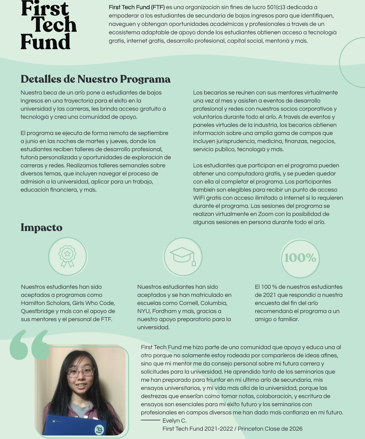 » First Tech Fund – Free virtual high school fellowship program with ...