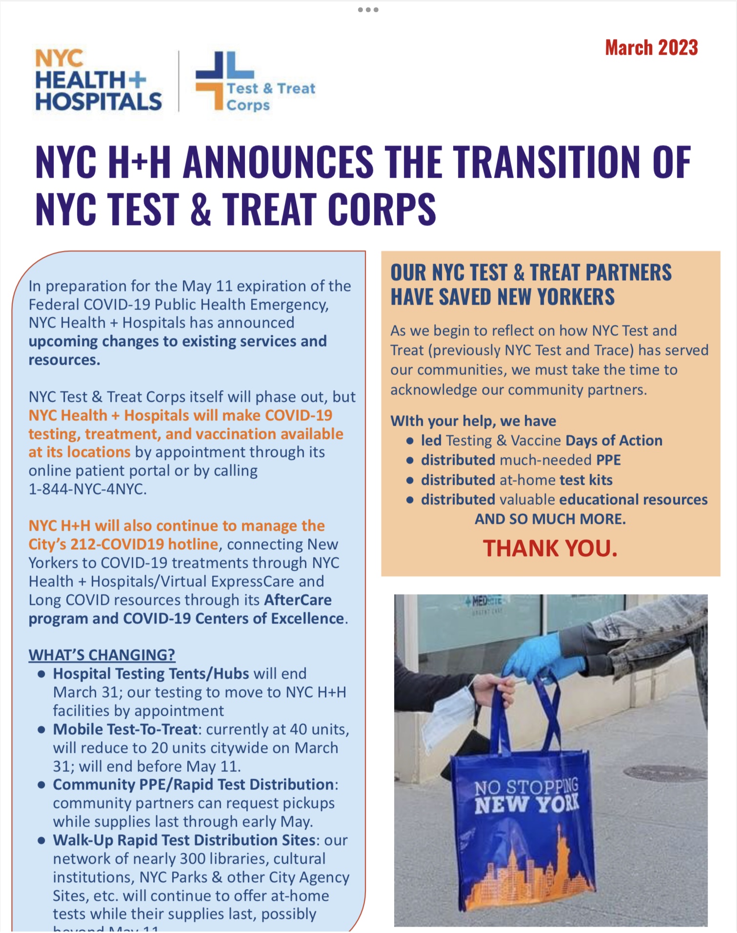 » NYC Test & Treat March Newsletter – big changes! | Chancellor's ...