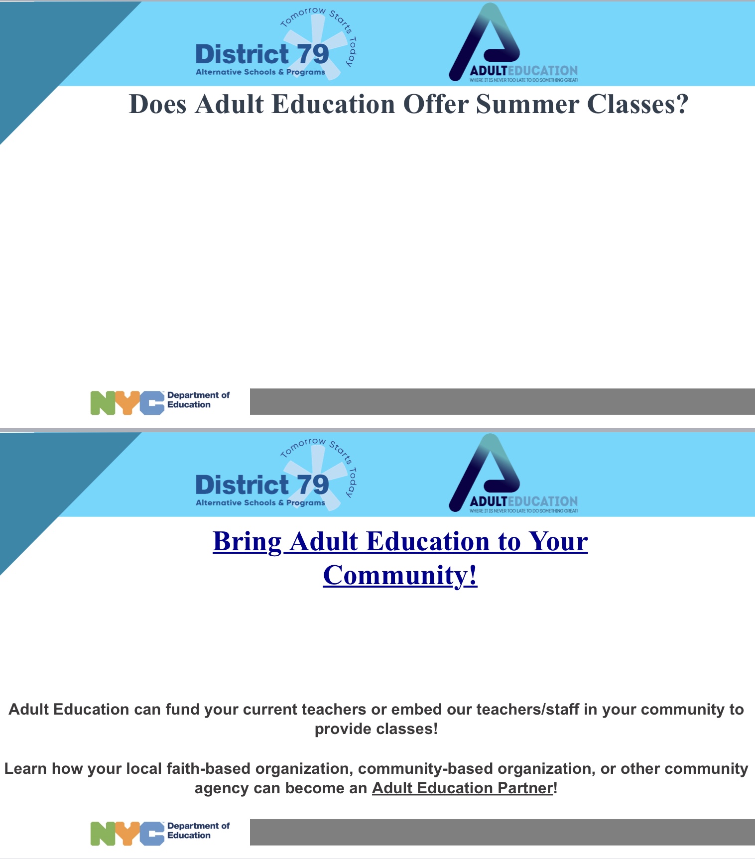 » FYI District 79 Free Summer Adult Learning Opportunities | Chancellor ...