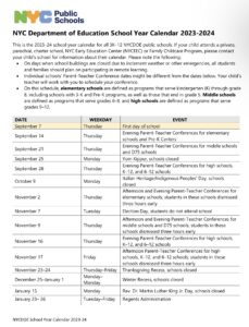 » NYC Public Schools’ 2023-2024 Calendar | Chancellor's Parent Advisory ...