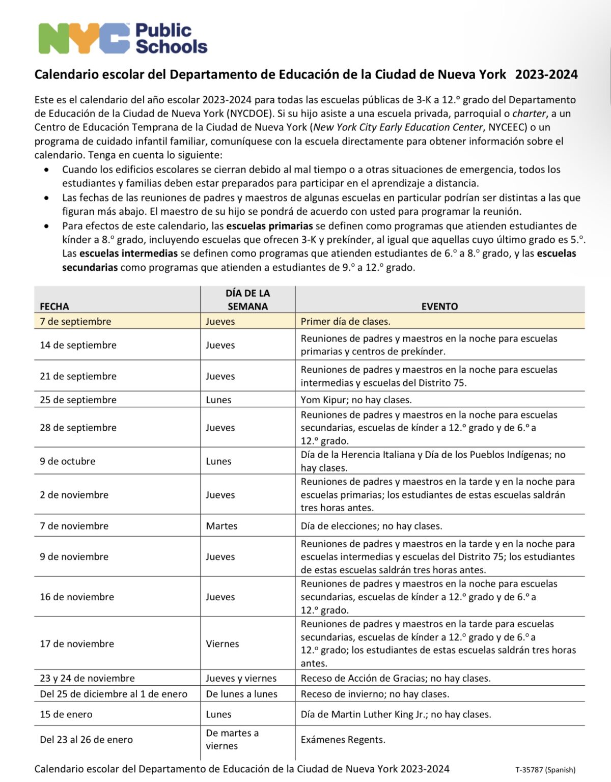 » NYC Public Schools’ 2023-2024 Calendar | Chancellor's Parent Advisory ...