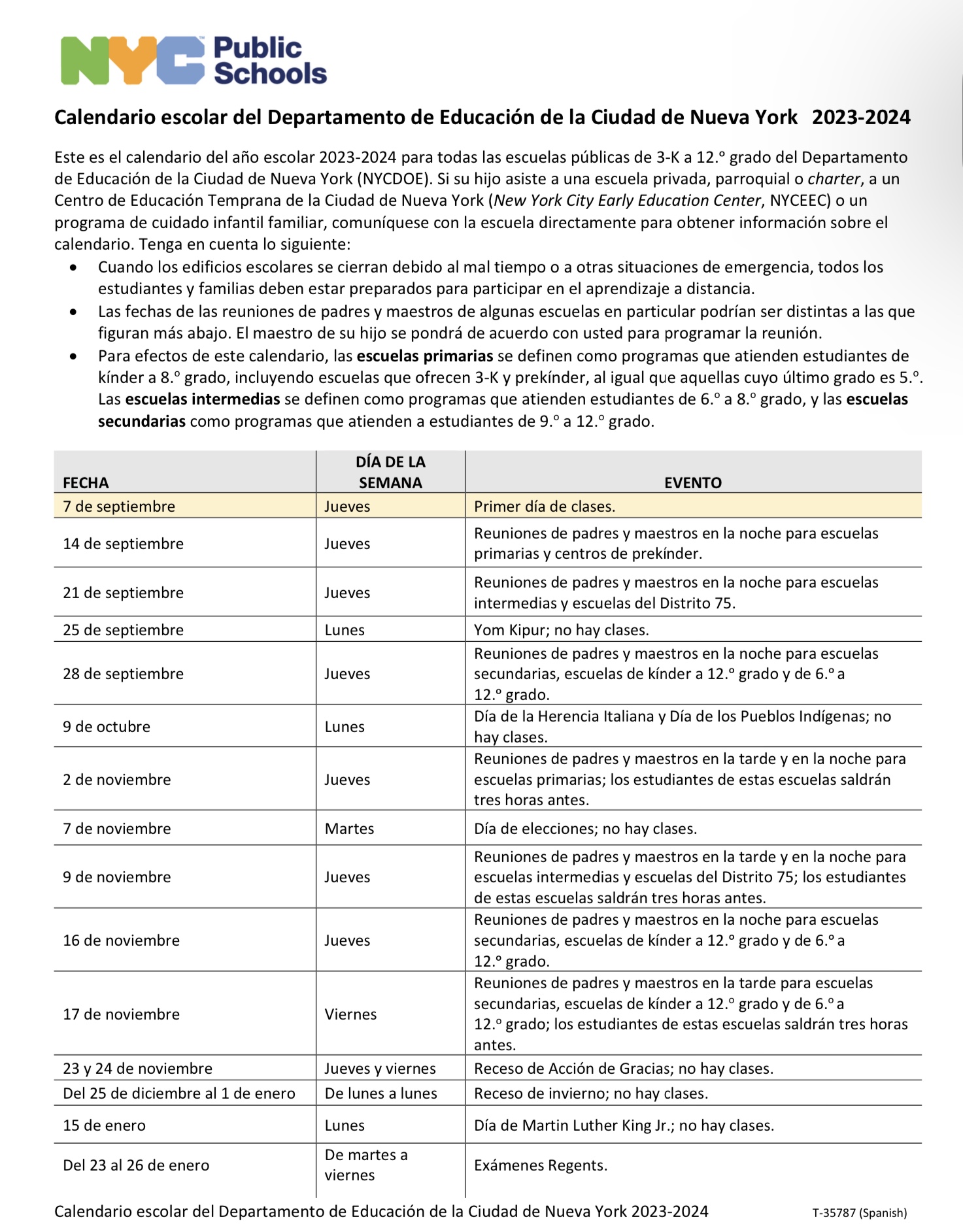 » NYC Public Schools’ 2023-2024 Calendar | Chancellor's Parent Advisory ...