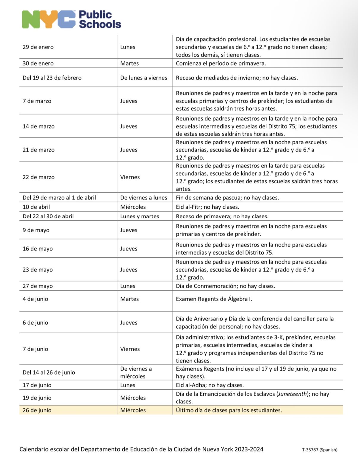 » NYC Public Schools’ 2023-2024 Calendar | Chancellor's Parent Advisory ...