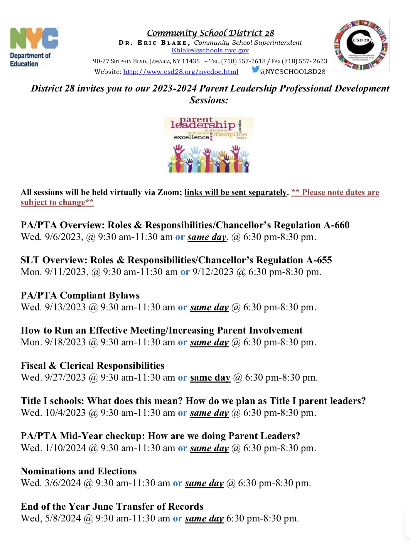 » FYI – D28, QHSPC, QSHS, & QNHS’ PA/PTA 2023-2024 PD sessions ...