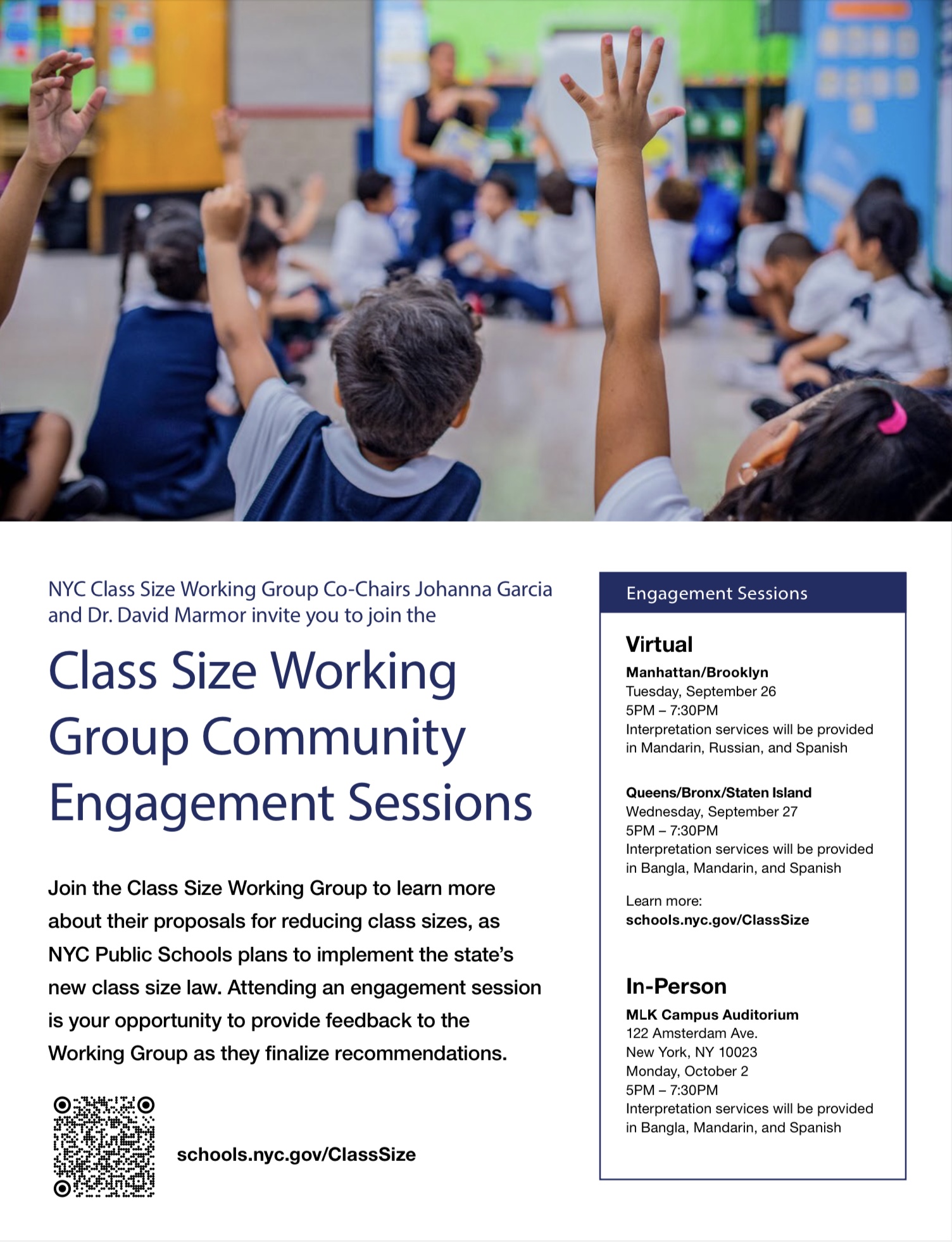 » NYCPS – Class Size Working Group Community Engagement Sessions ...