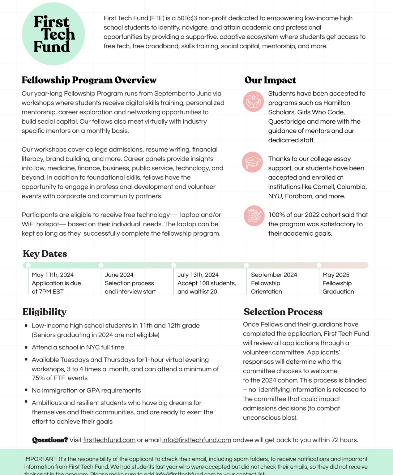 » Reminder! Fellowship Opportunity: First Tech Fund Fellowship: Info ...