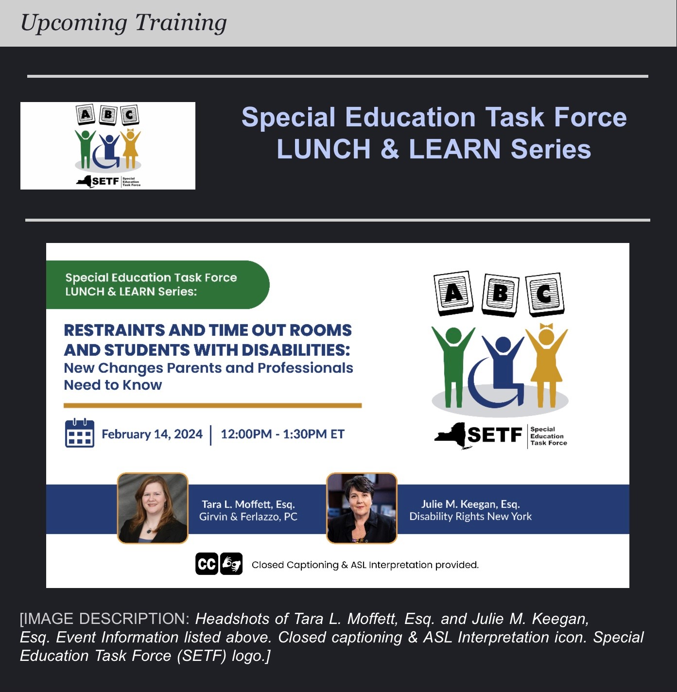 » Special Education Task Force LUNCH & LEARN Series: Restraints and ...