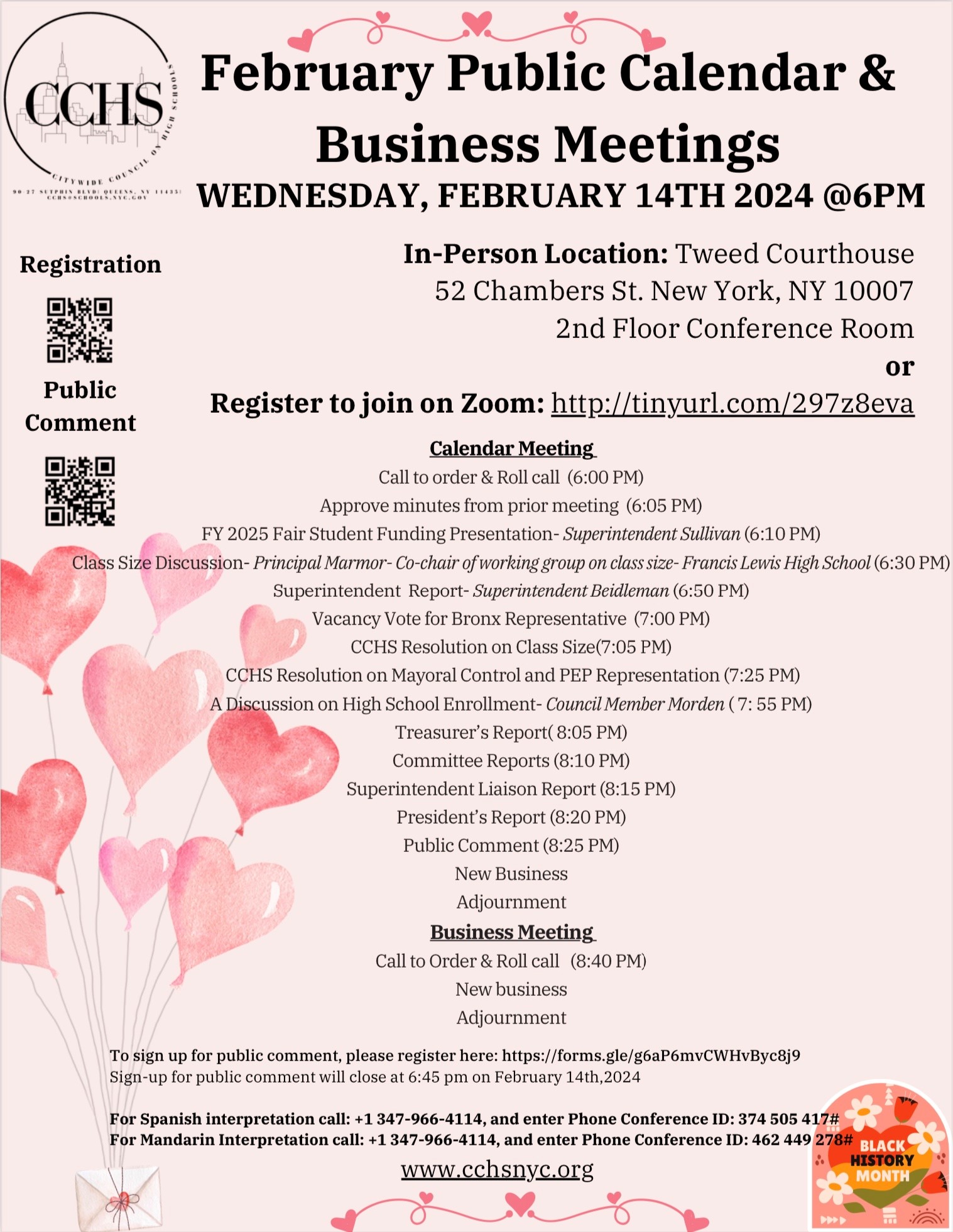 » Join The Citywide Council on High Schools in our February Calendar & Business Meeting Wed ...